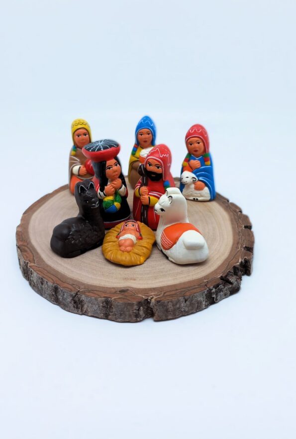 Handcrafted Peruvian Nativity Set - 8-Piece Terra Cotta Creche with ...